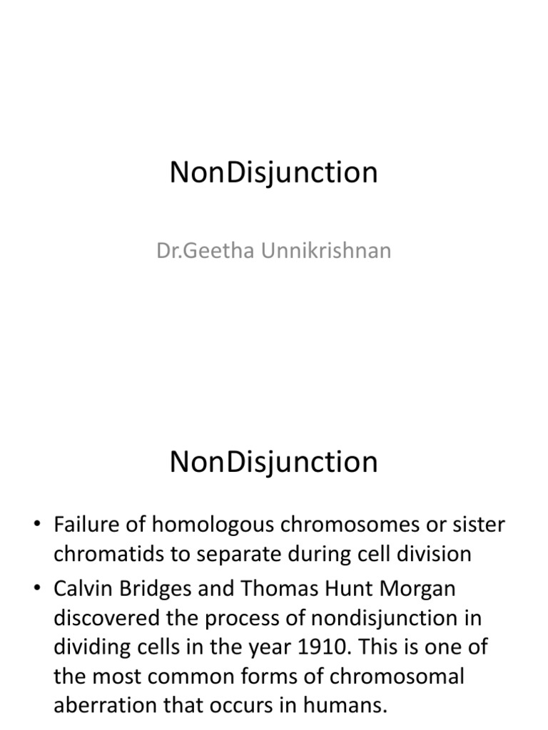 Non Disjunction | PDF | Meiosis | Ploidy