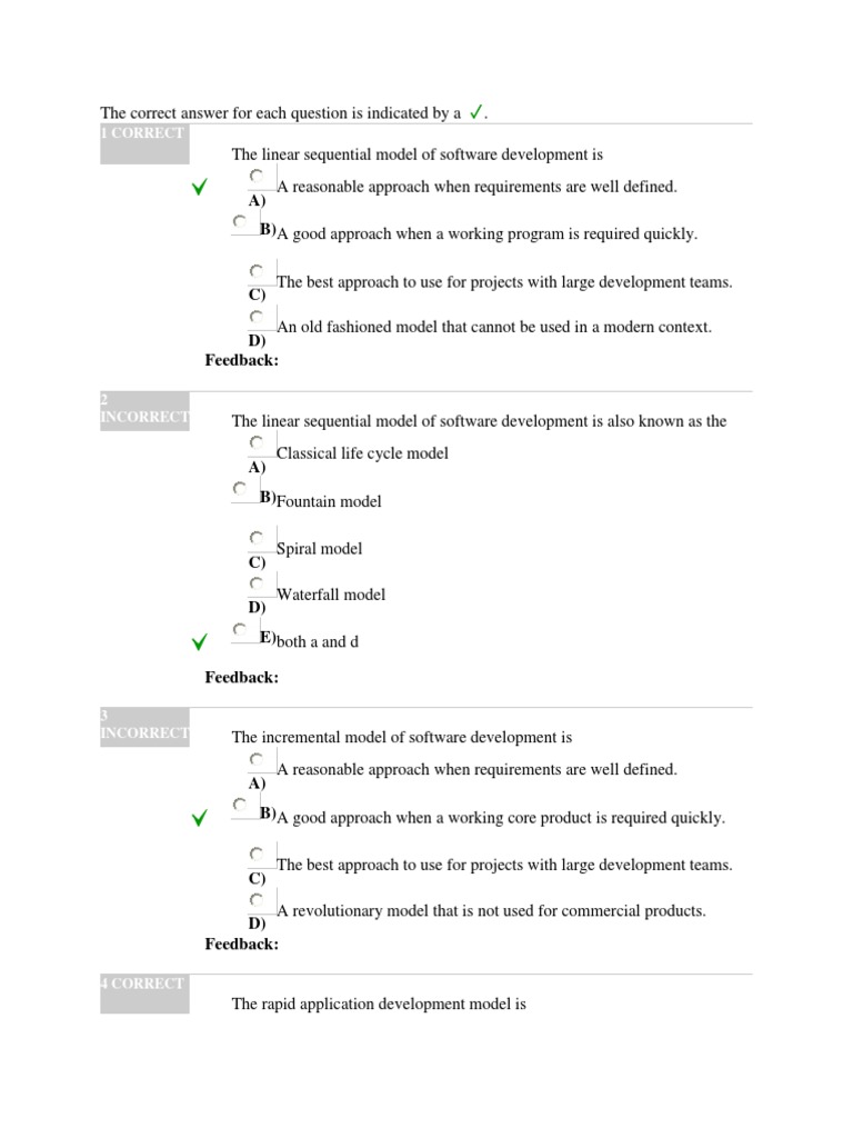 The Correct Answer For Each Question Is Indicated by A | PDF ...