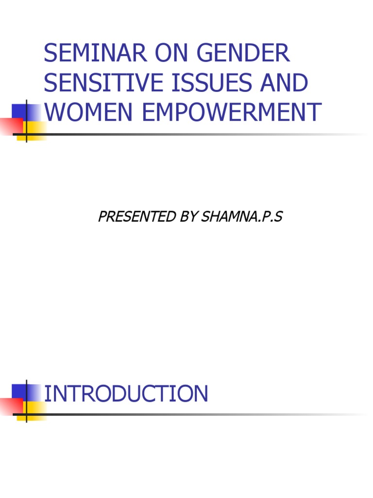Gender Sensitivity and Women's Empowerment | PDF | Social Science ...