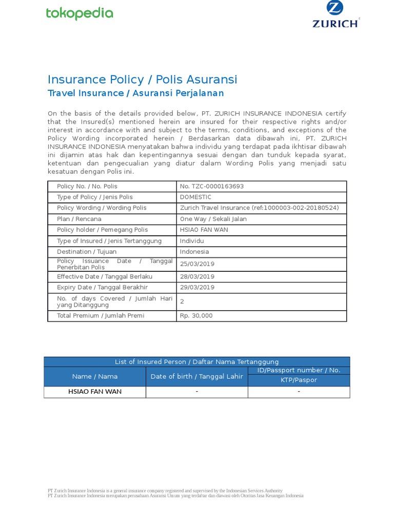 Policy Schedule | PDF