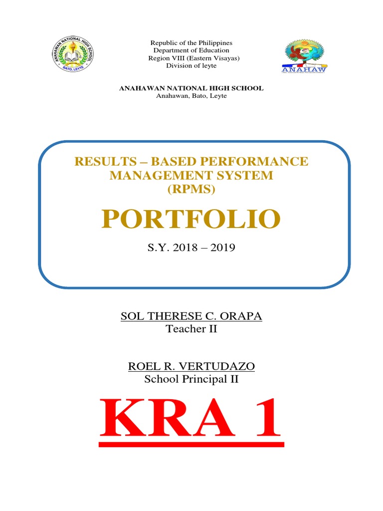 Portfolio: Results - Based Performance Management System (RPMS) | PDF