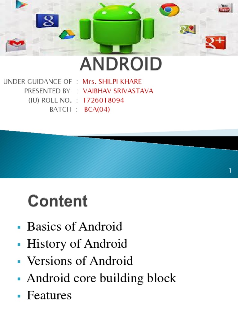 Seminar On Android | PDF | Android (Operating System) | Operating System