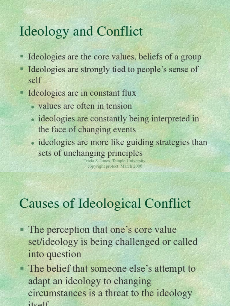 Ideological and Intractable Conflict | PDF | Ideologies | Perception