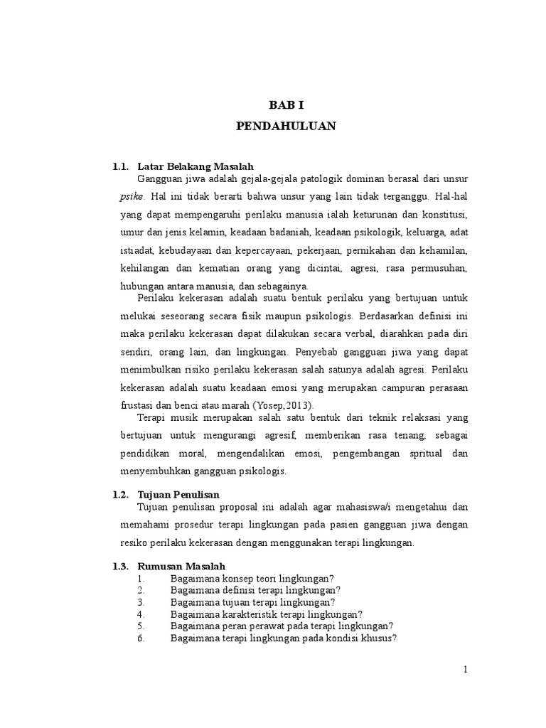 Terapi Lingkungan RPK | PDF