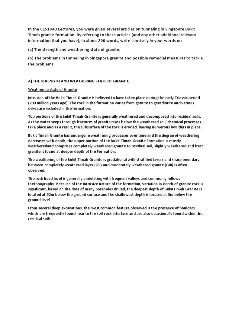 A) The Strength and Weathering State of Granite | Download Free PDF ...