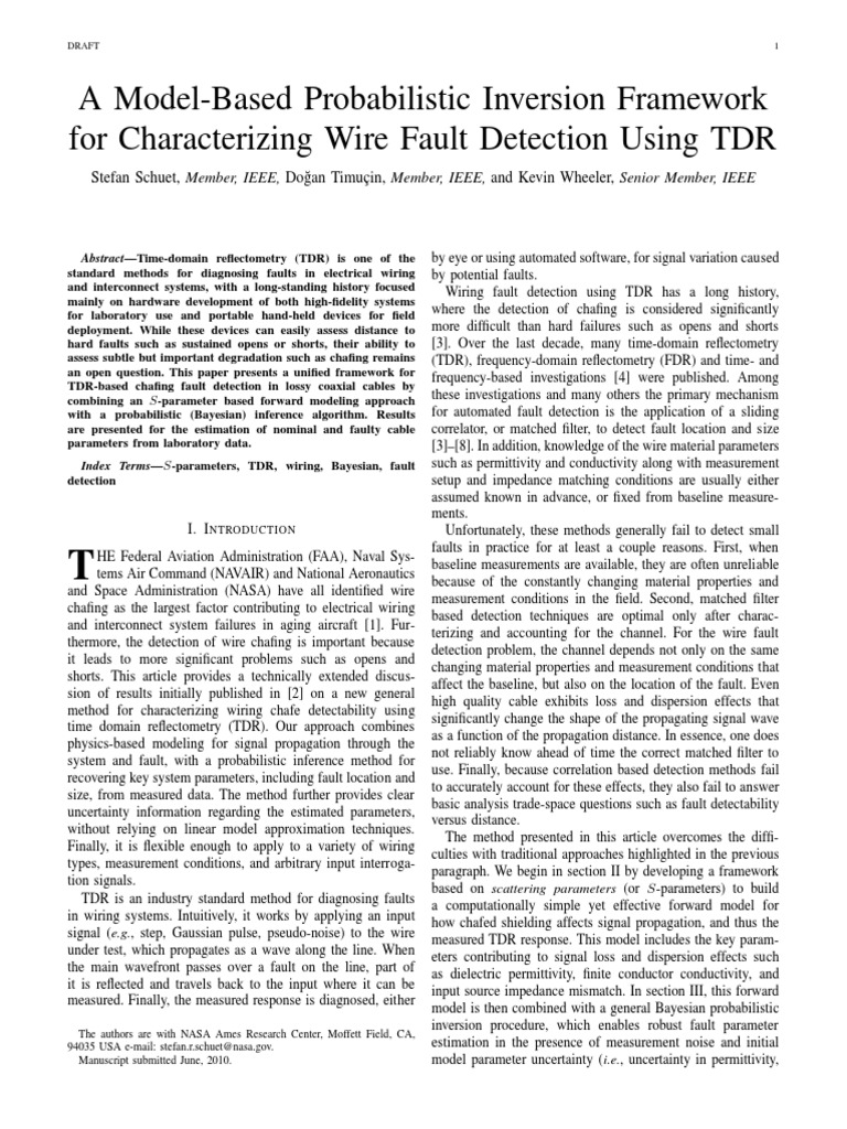 A Model-Based Probabilistic Inversion Framework For Characterizing Wire Fault Detection Using ...