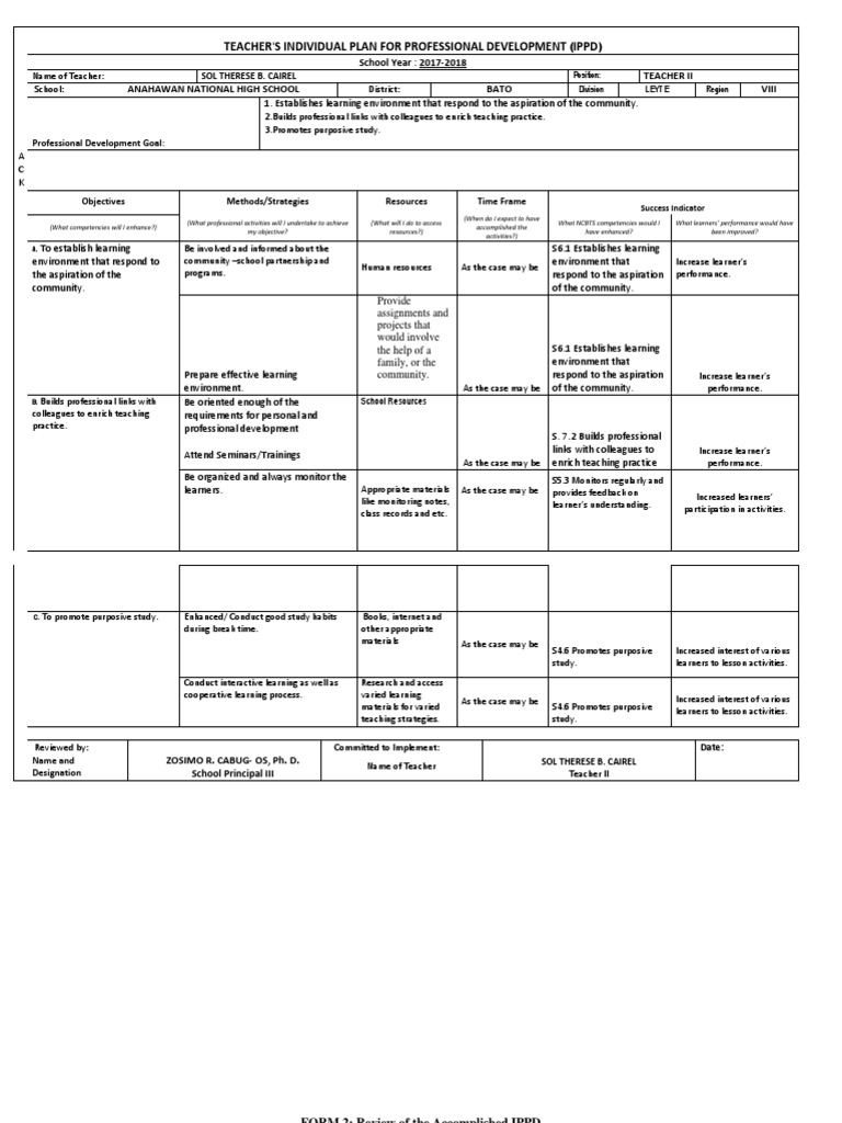 Sol Therese Cairel Ippd 2017 | PDF | Goal | Adult Education