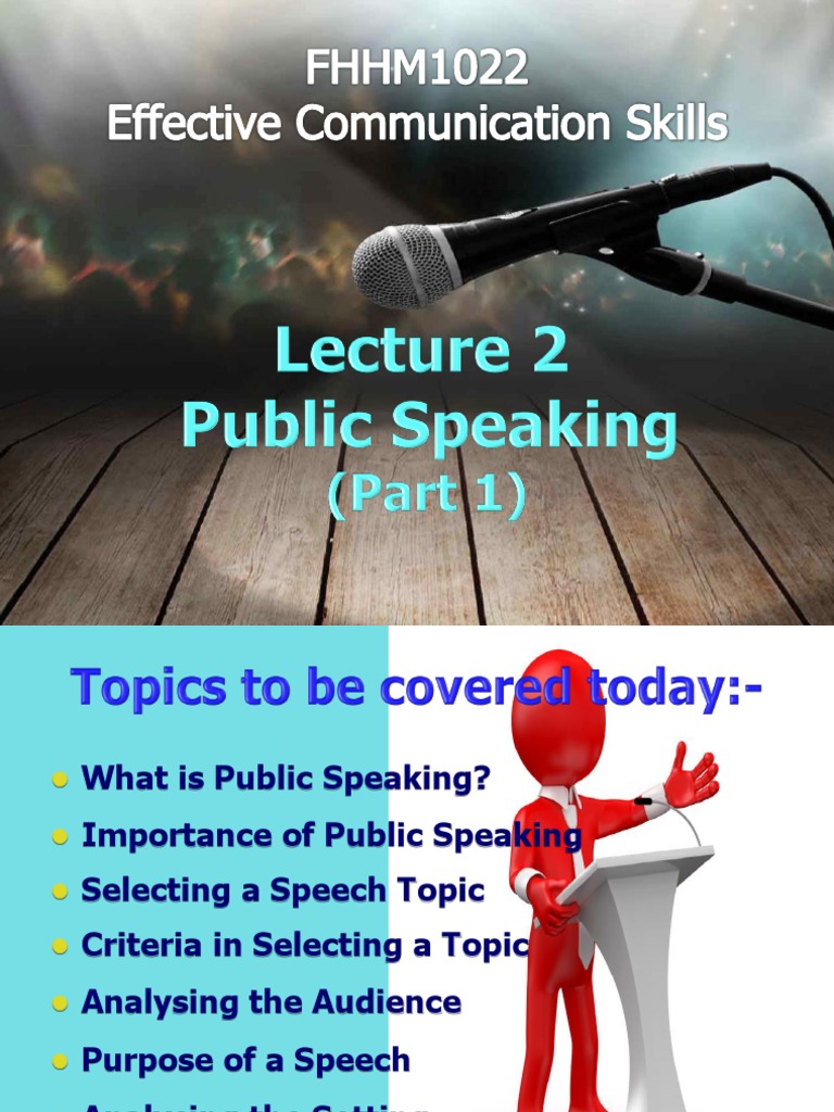 Lecture 2 - Public Speaking Part 1 | PDF | Public Speaking | Audience