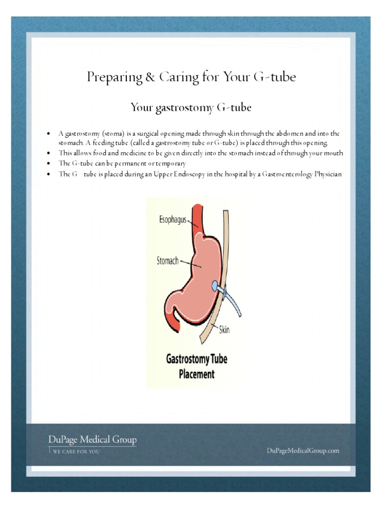 Preparing Caring For Your Gi Tube | PDF | Medical Specialties | Medicine