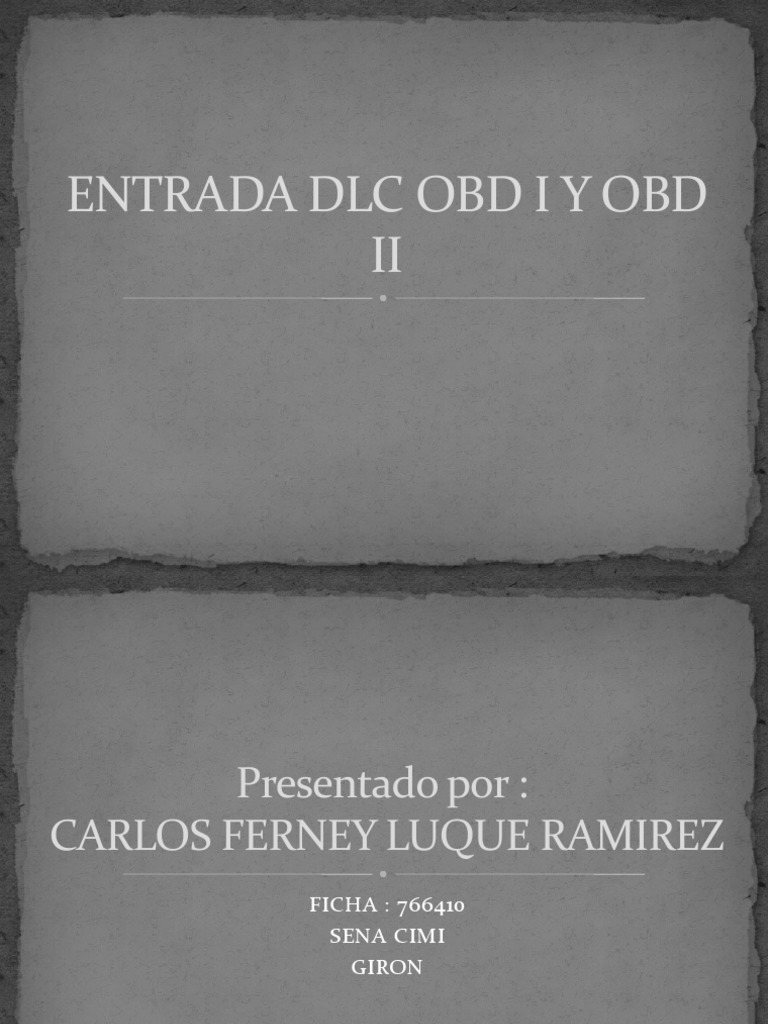 Entrada DLC Obd I y Obd II | PDF | Ingeniería de Transporte | Vehículos