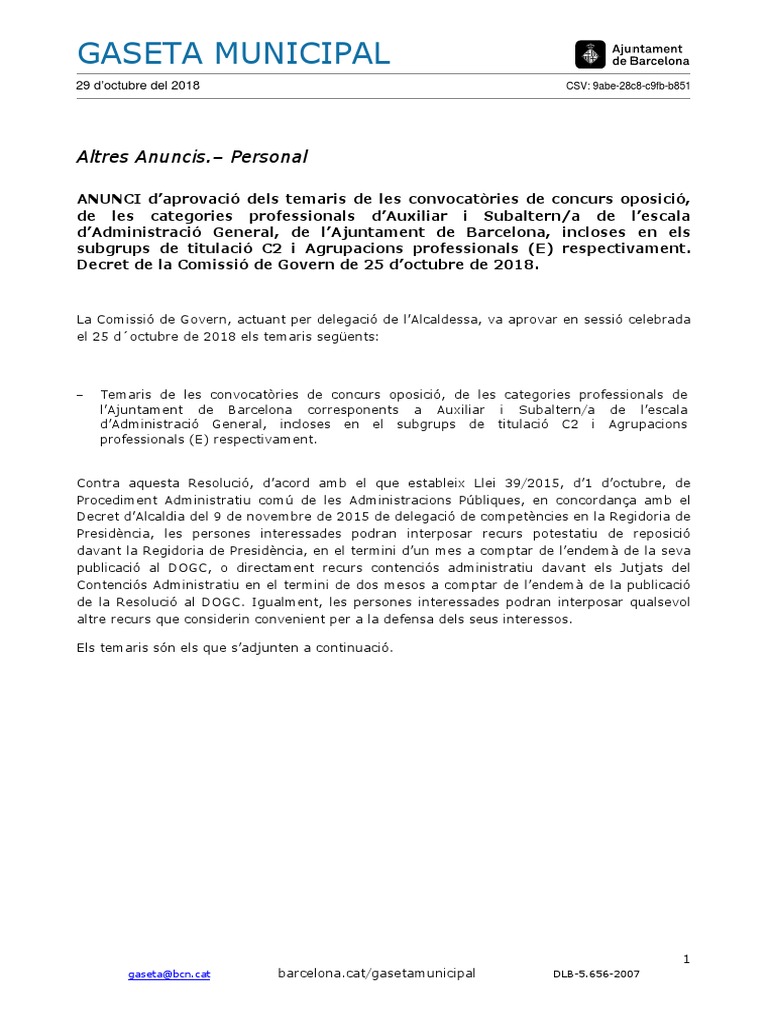 806 2018 Temari Auxiliar Subaltern | PDF