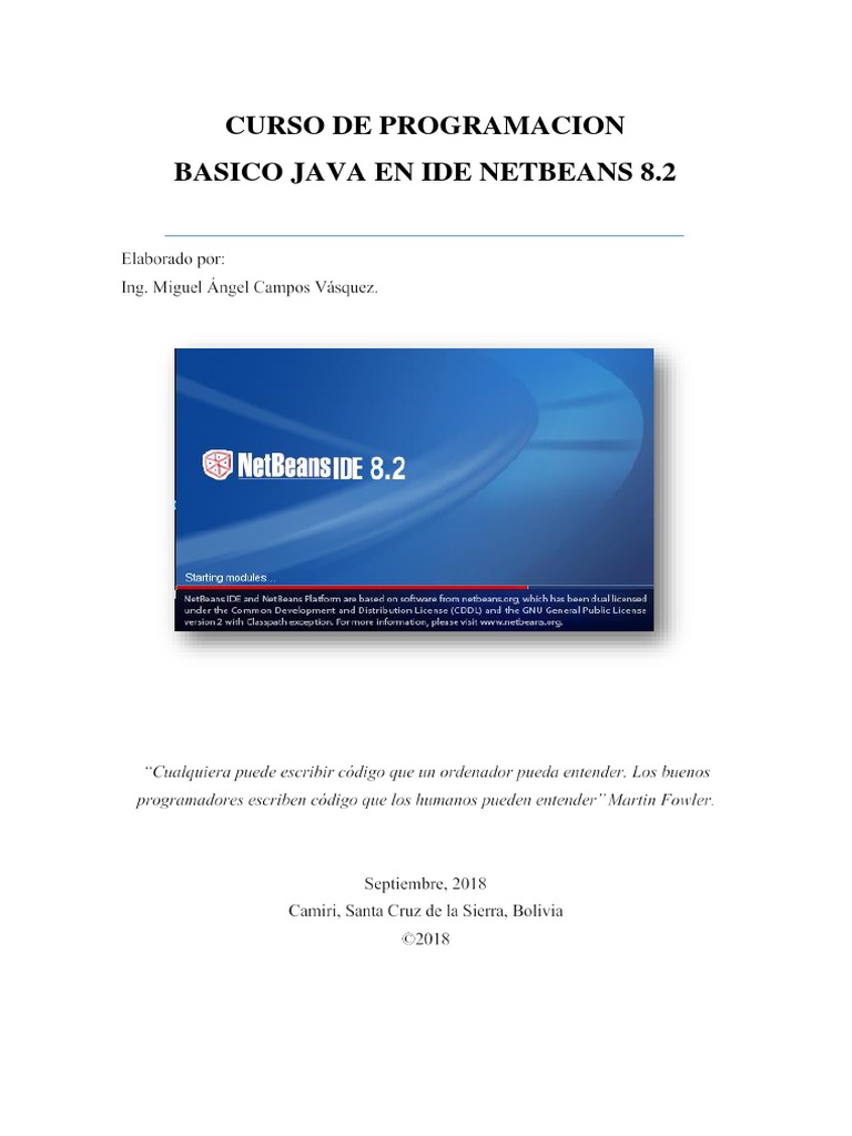 Curso de Programacion Java en Ide Netbeans 8.2 | PDF | Entorno de ...