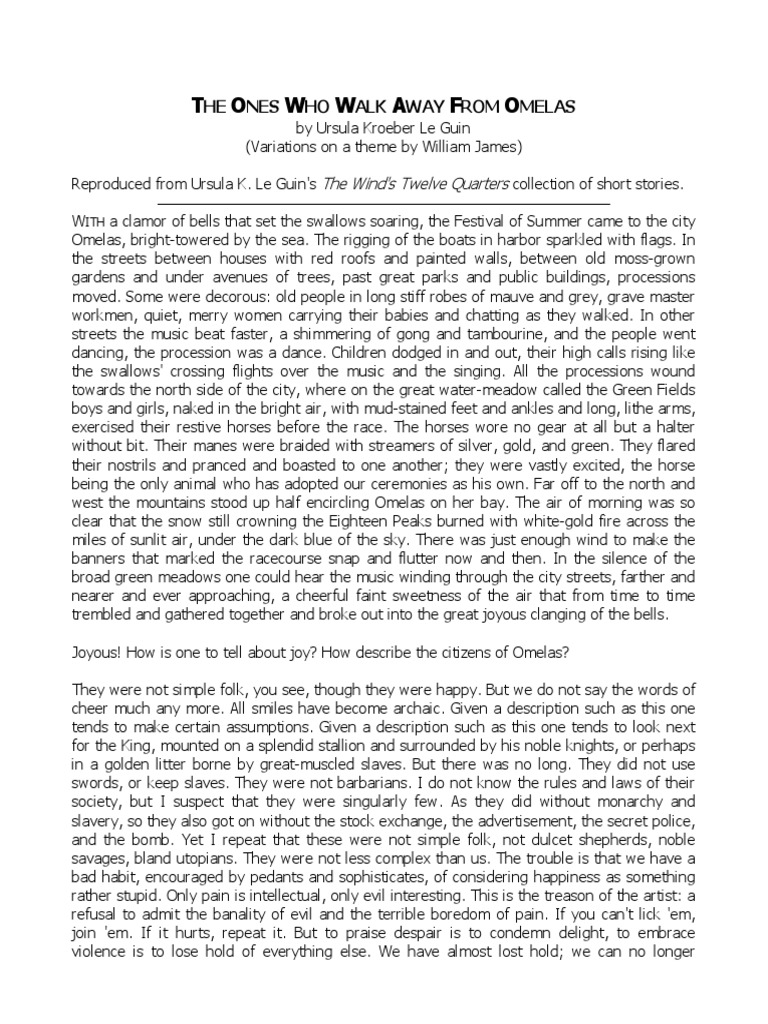 Art and Joy in Omelas | PDF | Art | Poetry