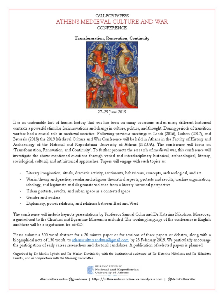 Athens Medieval Culture and War Conference | PDF | Unrest