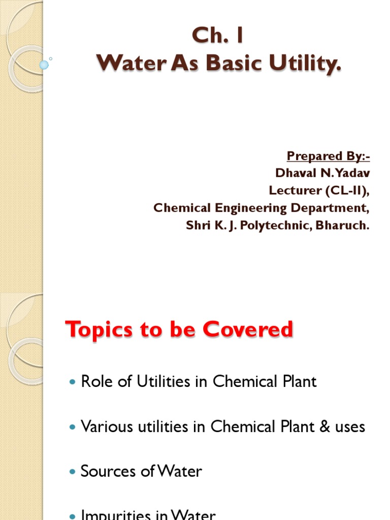 Water Utilities in Chemical Plants | PDF | Sodium Chloride | Soil