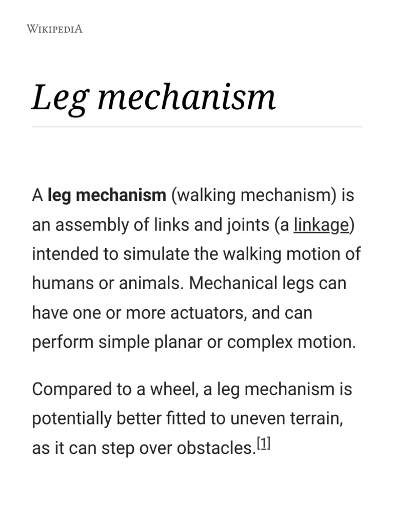 Leg Mechanism - Wikipedia | PDF | Machines | Mechanical Engineering