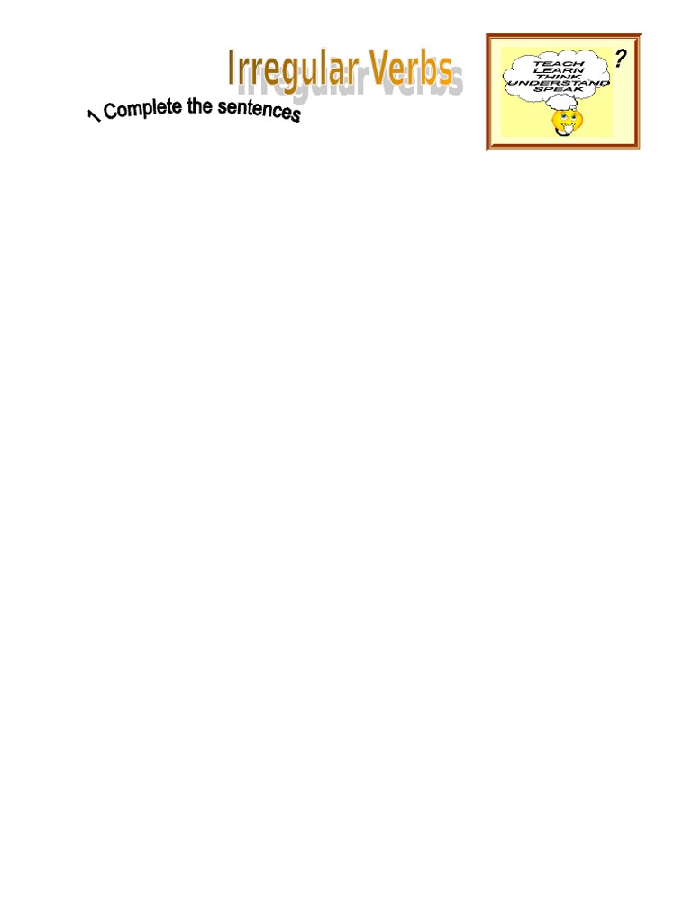 Irregular Verbs Grammar Drills Sentence Transformation Rephrasing 43888 ...