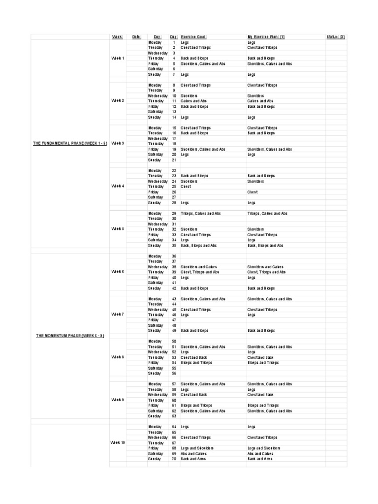 Kris Gethin 12 Week Trainer Schedule by Eric Chowles (還原) | Sports ...