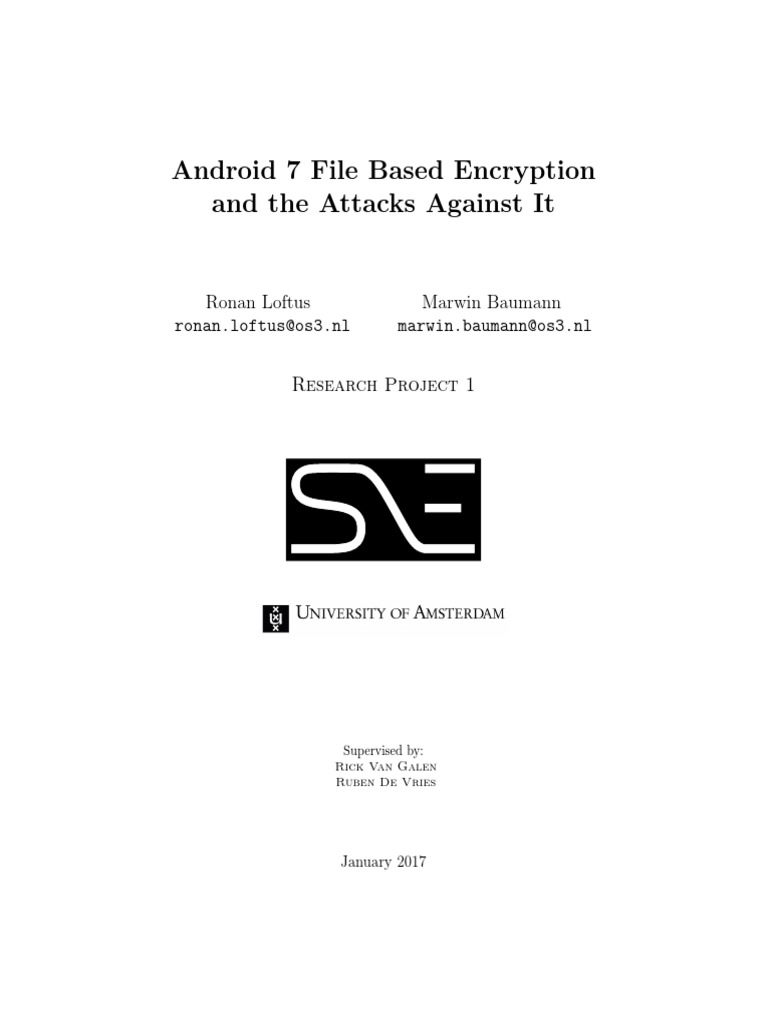 Android 7 File Based Encryption | PDF | Key (Cryptography) | Cryptography