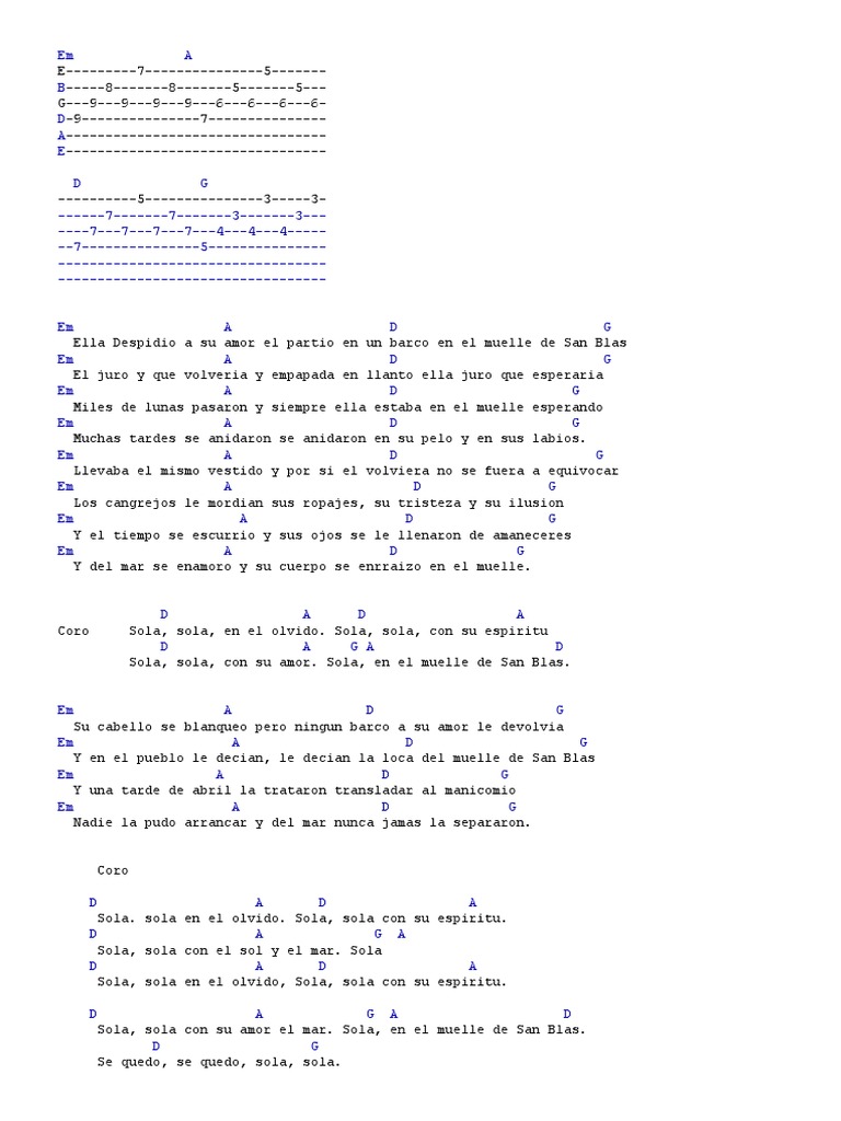 Maná, en El Muelle de San Blás - Letra y Acordes | PDF | Ocio