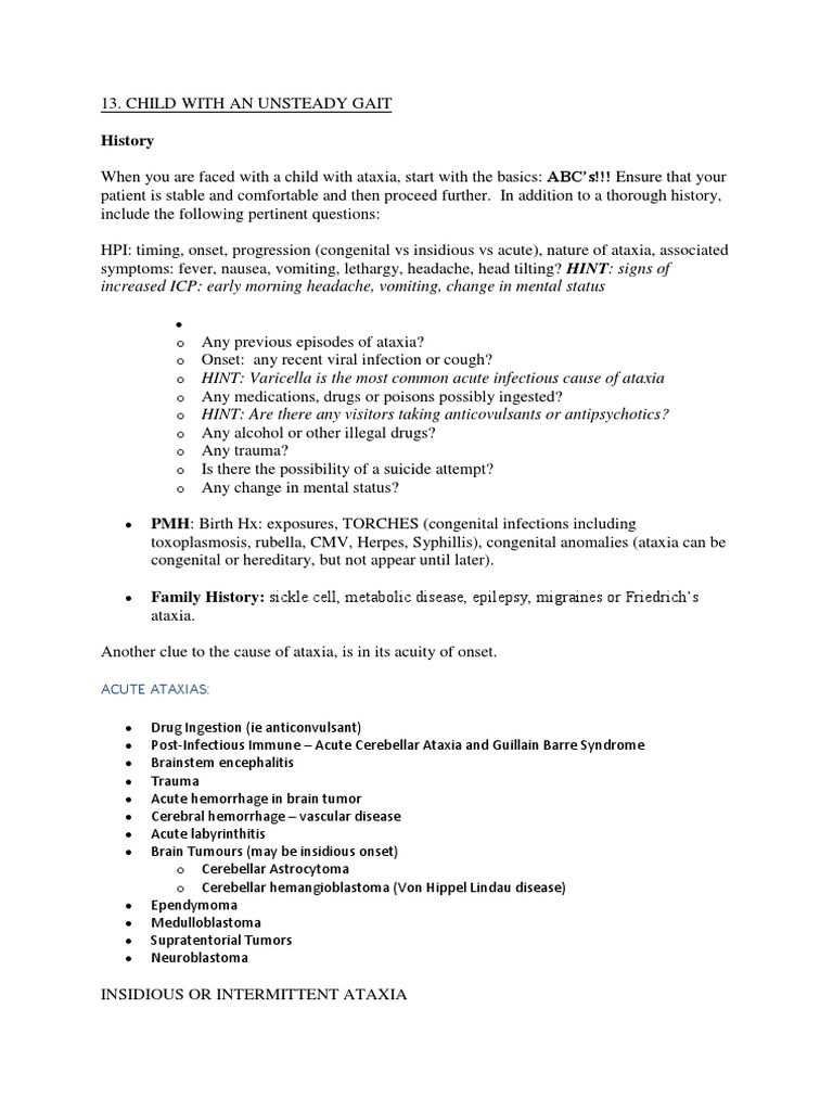 Child With Unsteady Gait | PDF | Brain Tumor | Headache