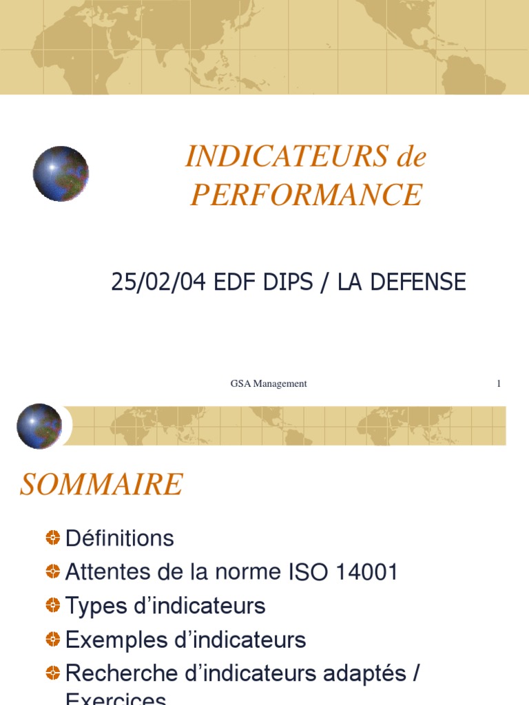 Indicateurs de Performance Environnementale | PDF | Environnement ...