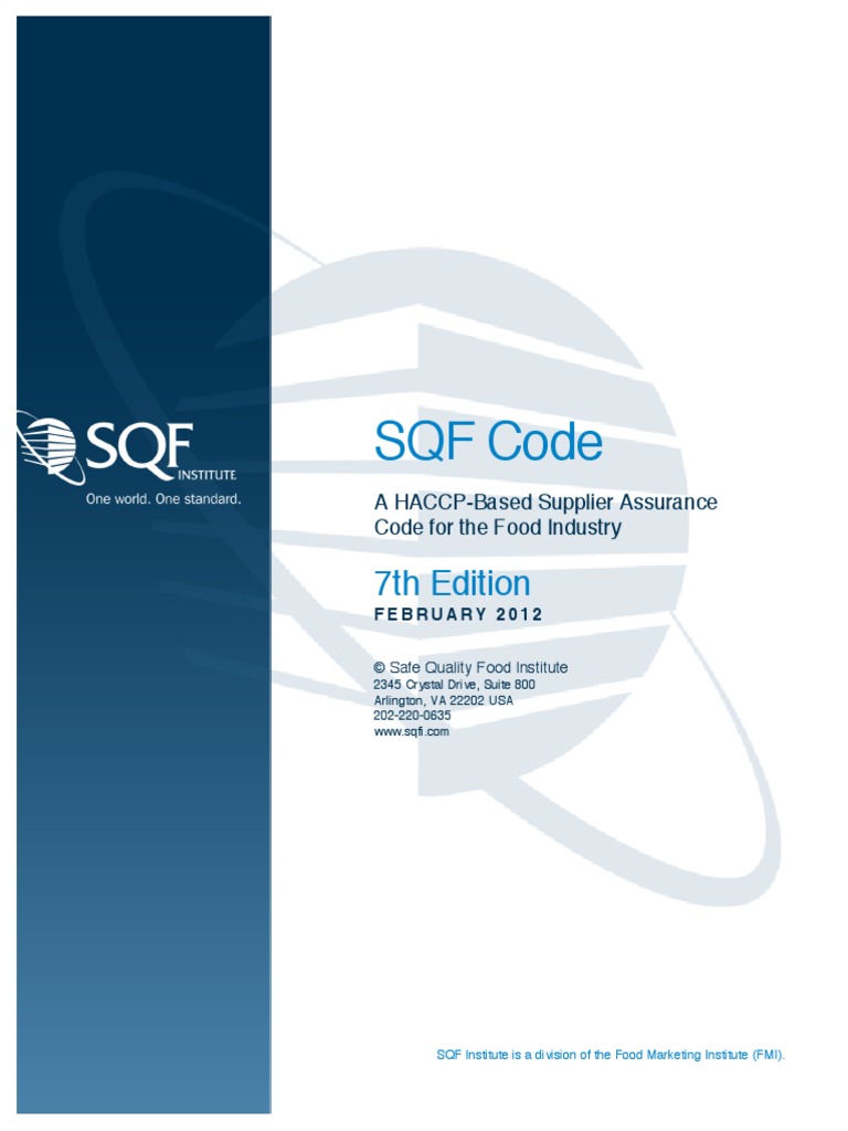 SQF Code PDF | PDF | Hazard Analysis And Critical Control Points ...