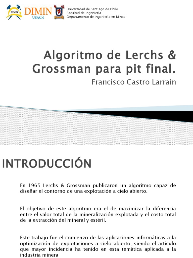 Algoritmo de Lerchs & Grossman para Pit Final | PDF | Minería de superficie | Minería