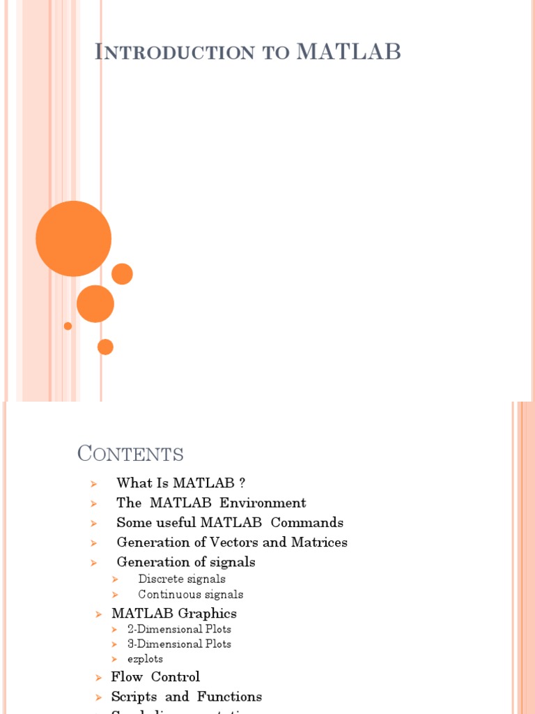 Introduction to MATLAB Fundamentals | PDF | Matlab | Matrix (Mathematics)