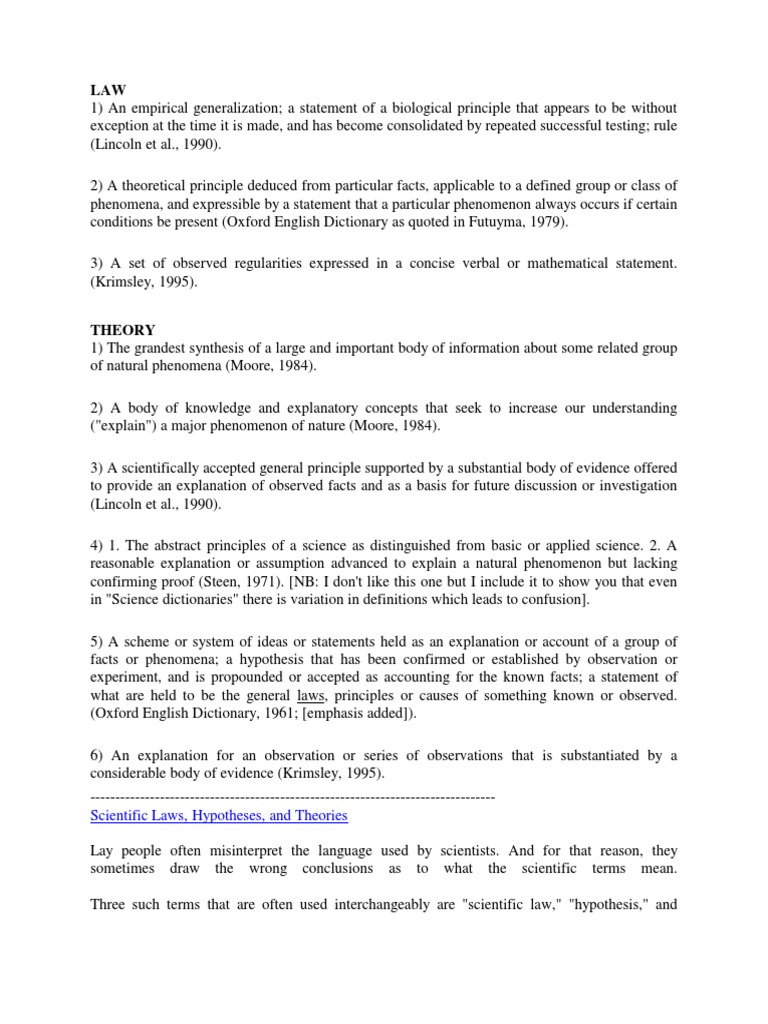 Understanding Scientific Laws and Theories | PDF | Hypothesis | Science