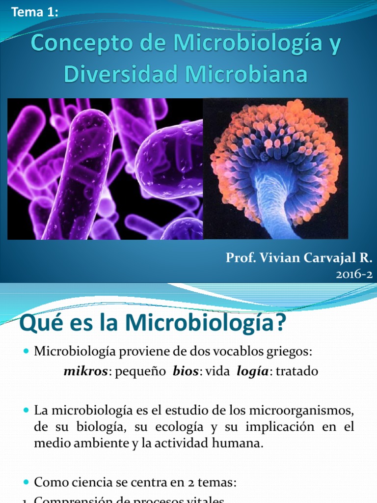 Tema 1 Concepto de MicroBiología y Diversidad Microbiana ...