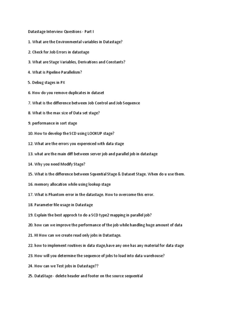 Datastage Interview Questions | PDF | Databases | Oracle Database
