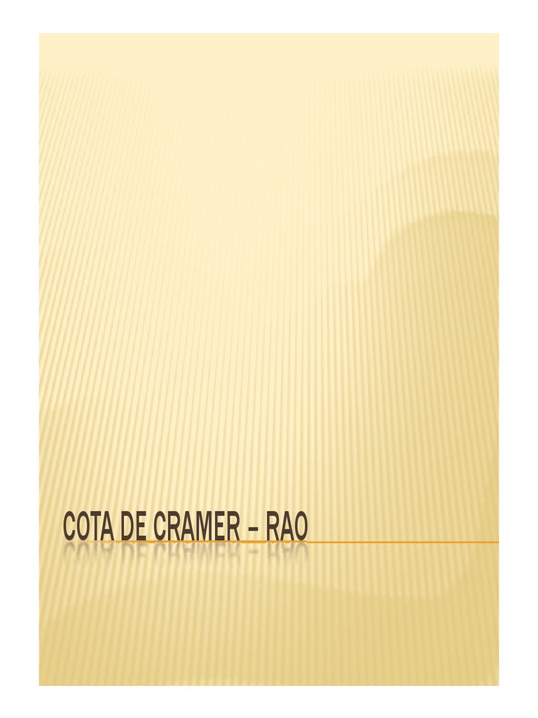 Clase 3 Cota de Cramer - Rao | PDF