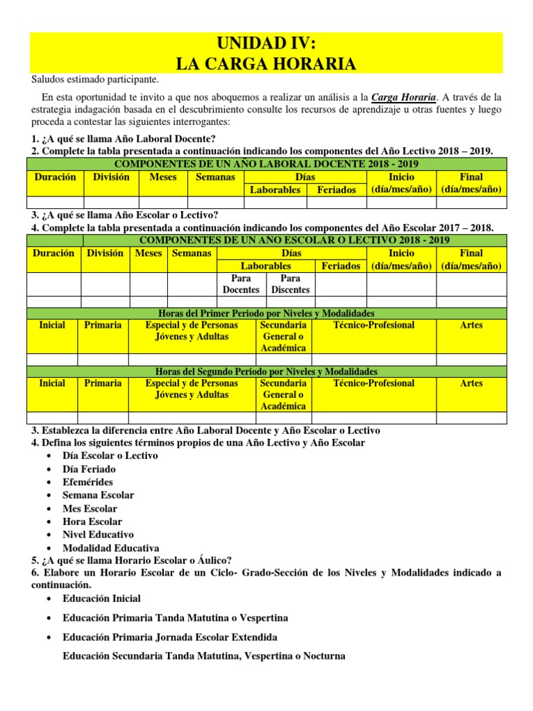 Análisis De Carga Horaria Docente Pdf Educación Secundaria Maestros