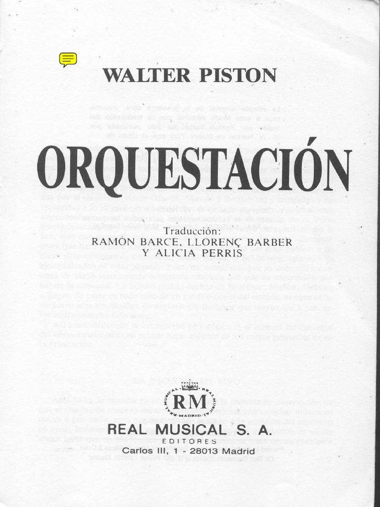 Orquestación - Walter PISTON PDF | PDF