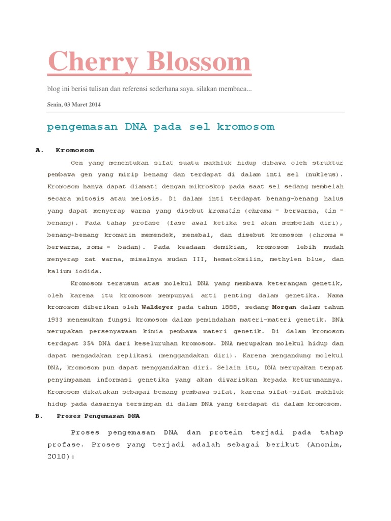 Pengemasan DNA dalam Kromosom | PDF