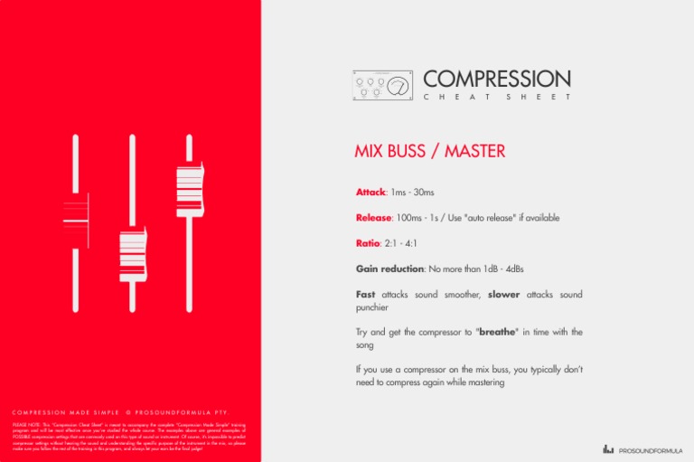Mastering Compression Cheat Sheet ProSoundFormula PDF | PDF | Sound | Nature