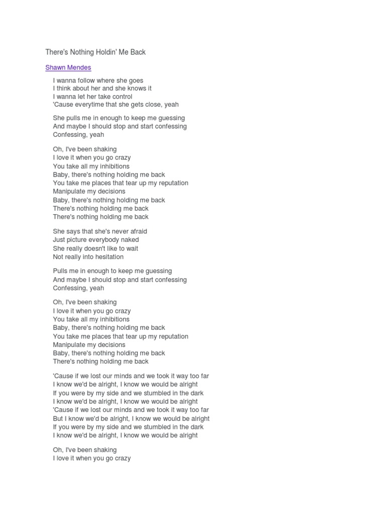 There Nothing Holding Me Back | PDF