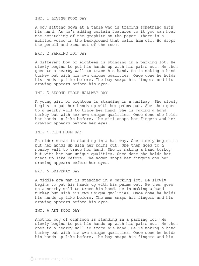 Final Draft Script | PDF | Hand | Drawing