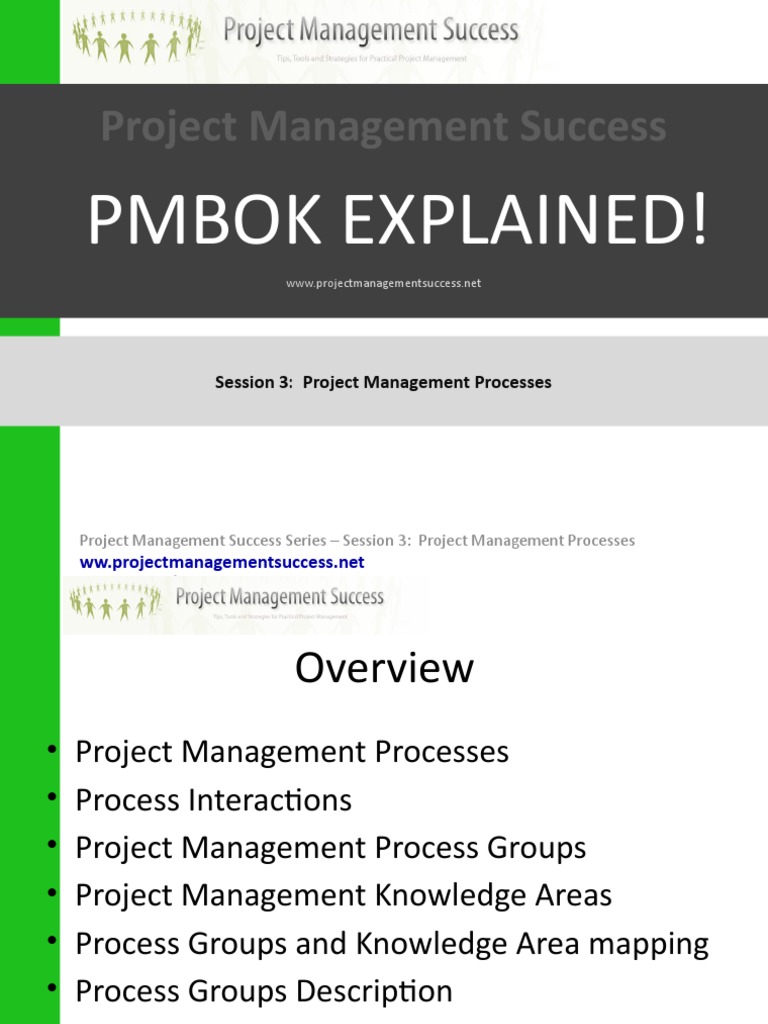 Project Management Success - PMBOK Explained - Session 3 Project ...