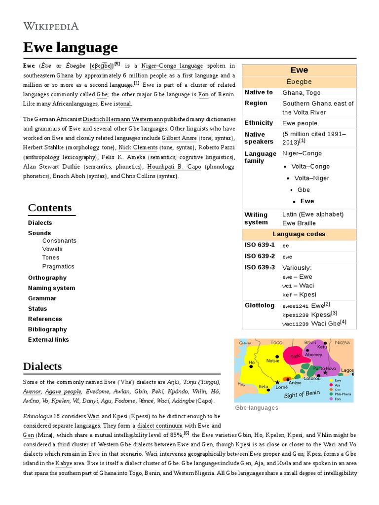 Ewe Language | PDF | Language Families | Oral Communication
