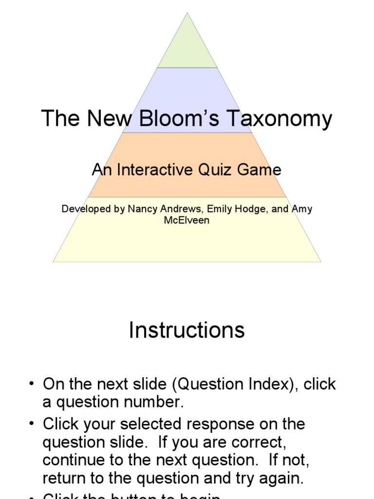 Interactive Quiz on Bloom's Taxonomy | PDF | Communication | Learning