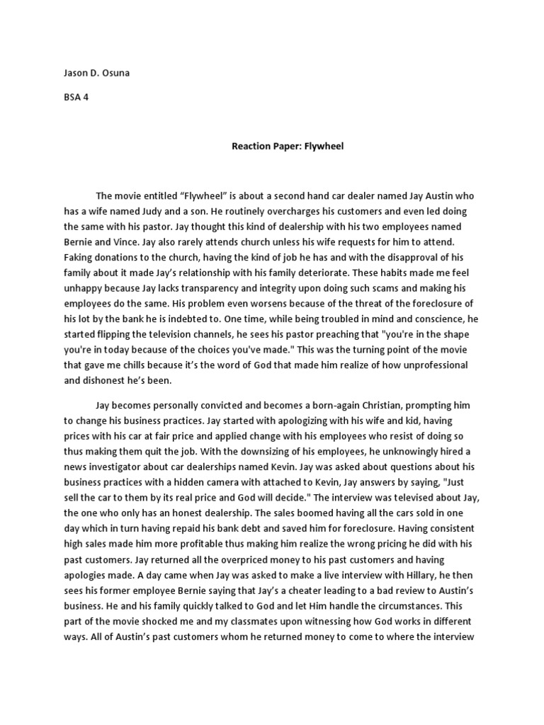 Reaction Paper Flywheel | PDF | Business