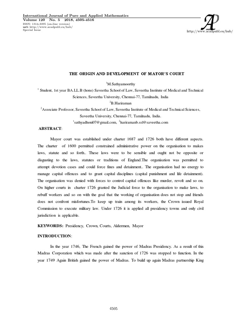 The Origin and Development of Mayor'S Court | PDF | Admiralty Court | Mayor