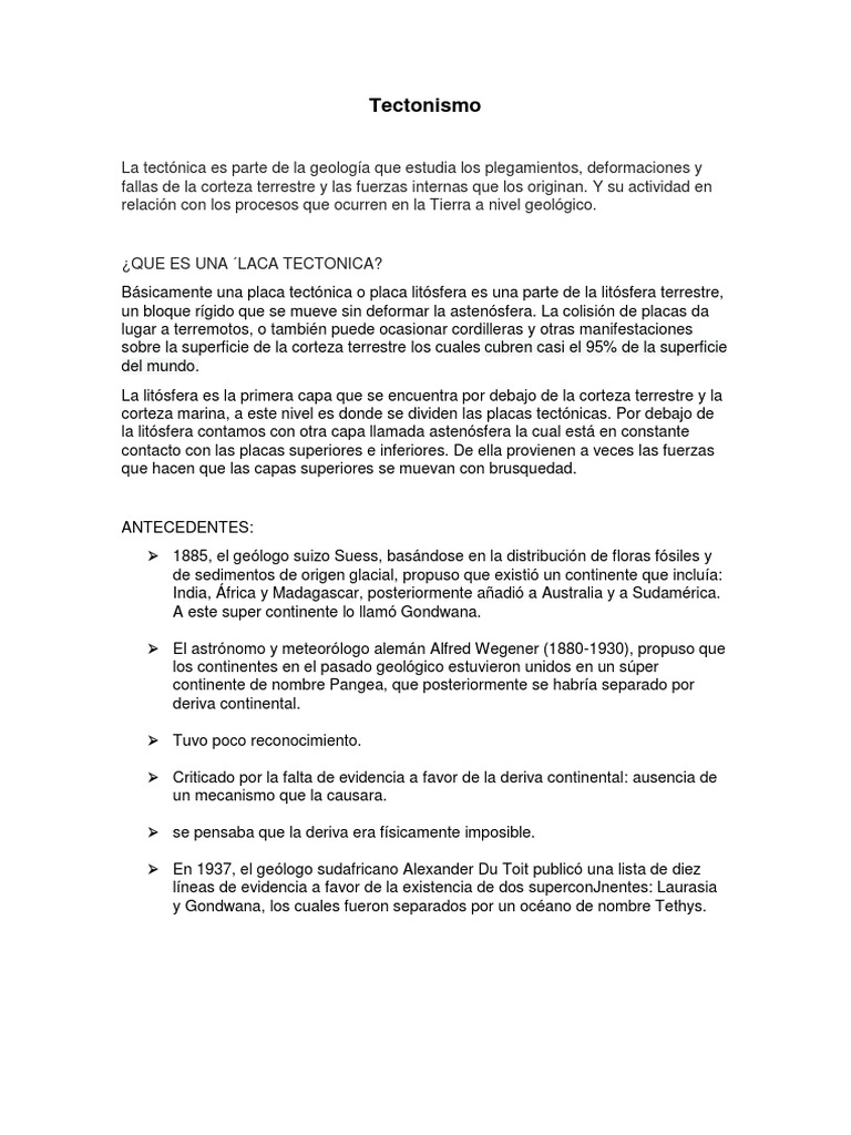 Tectonismo | PDF | Placas tectónicas | Manto (geología)