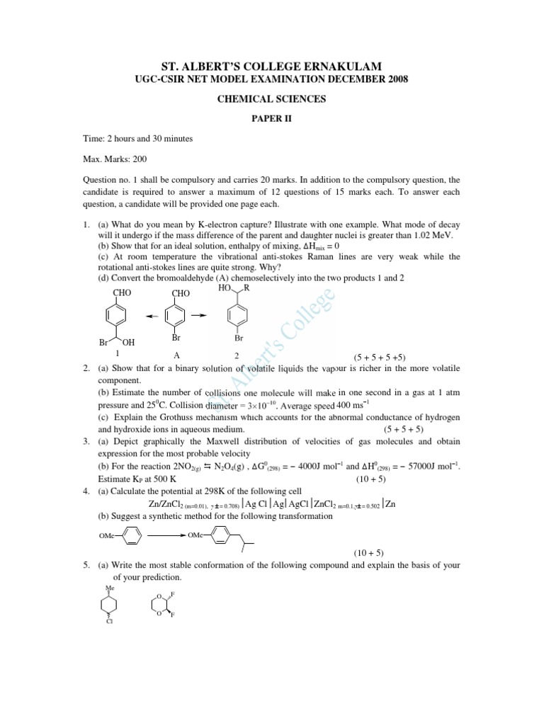 Chem Sci Paper II | PDF | Chemical Reactions | Spectroscopy