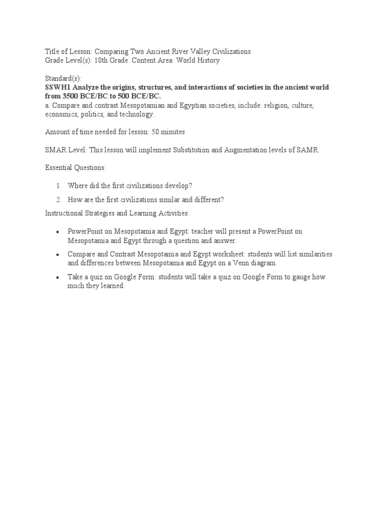 Comparing Mesopotamia and Egypt | PDF | Mesopotamia | Civilization