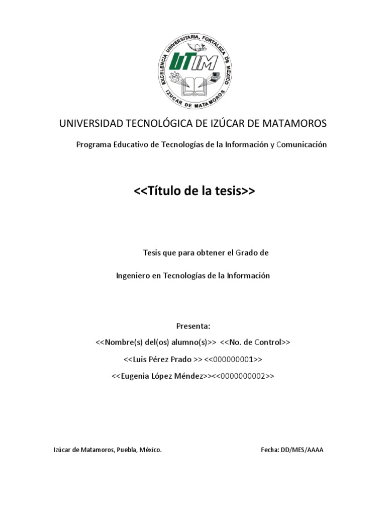 Formato Tesis 2013 Utim-Ti | PDF | Teoría | Hipótesis