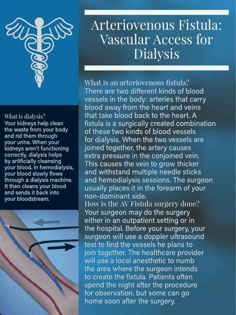 Arteriovenous Fistula: Vascular Access For Dialysis | PDF