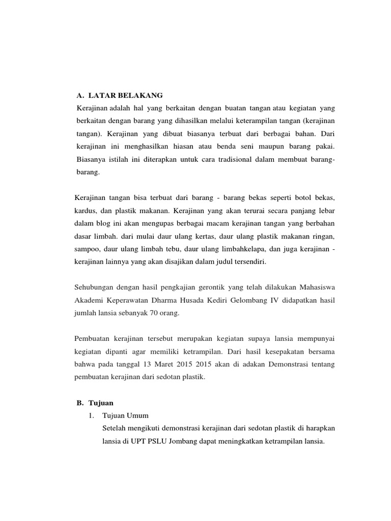 Kerajinan Tangan Daur Ulang untuk Lansia | PDF